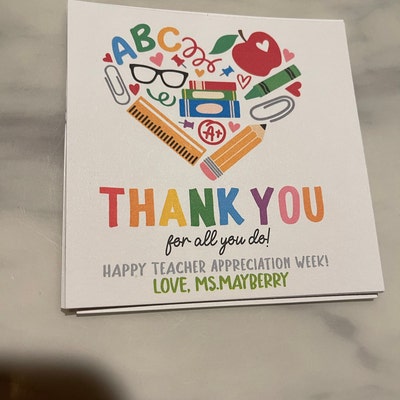 Teacher Appreciation Week Printable Teacher Appreciation Gift Thank You ...