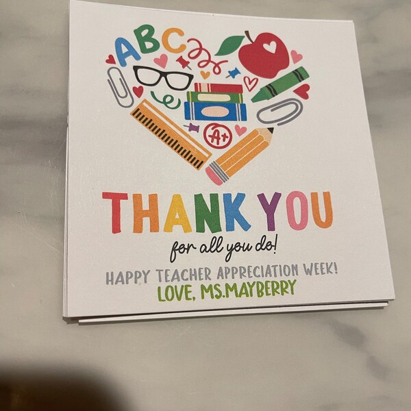 Editable Teacher Appreciation Week Printable Gift Tags Thank You ...