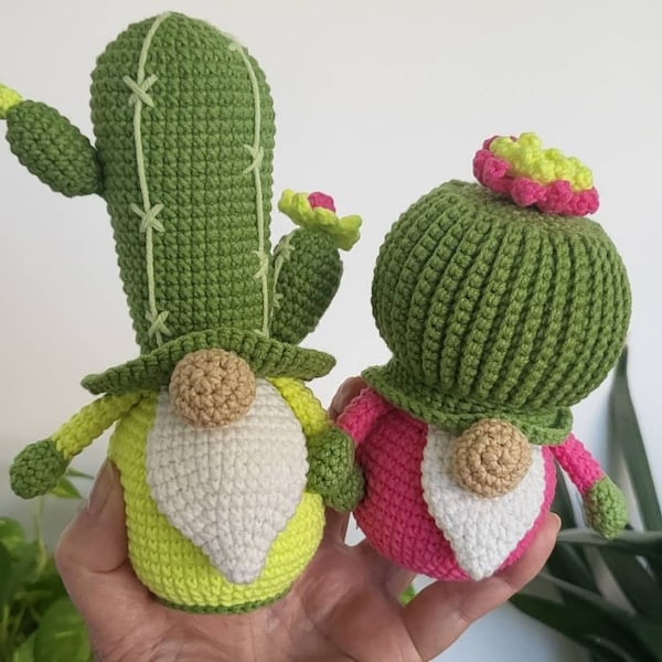 Crochet Cactus Gnome Pattern, Spring Bundle Pdf Patterns, Flower Gnome ...