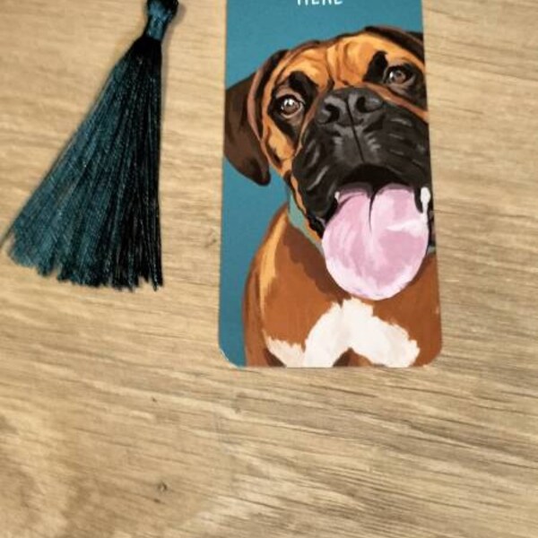 Boxer Dog Bookmark: 'you Pawsed Here' Glossy Finish - Etsy