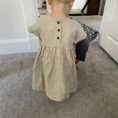 Linen Girl Dress , Linen Dress for Girls , Kids Clothing , Flower Linen ...