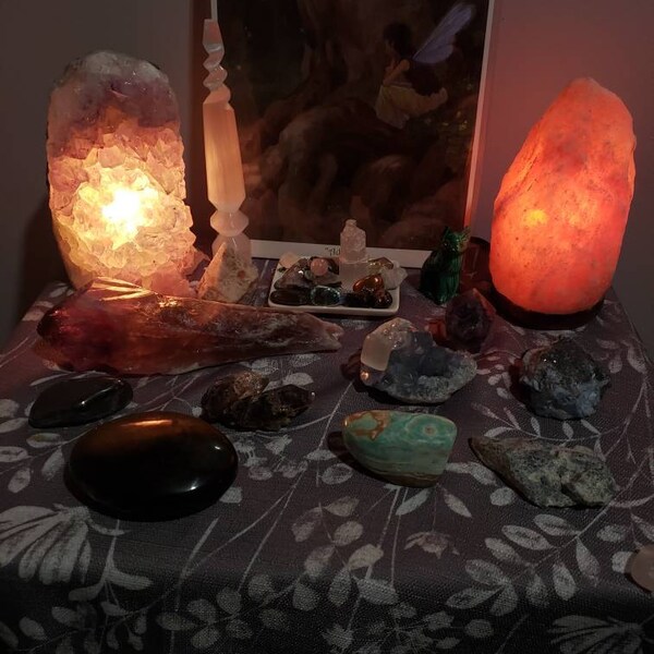 Amethyst Cluster Lamp: 8lb Crystal Lamp With LED Bulb - Etsy