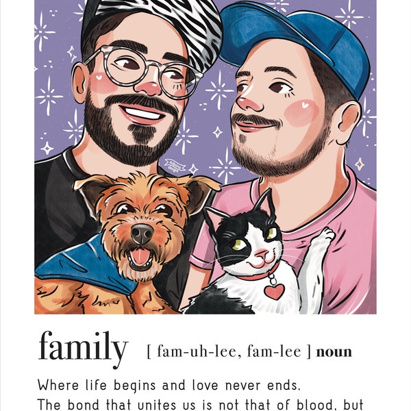 Personalized Portrait With Custom Background - Custom Illustration for ...