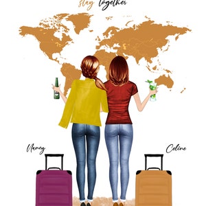 Friends Forever Friendship Print BFF Personalized Gift for Best Friend ...