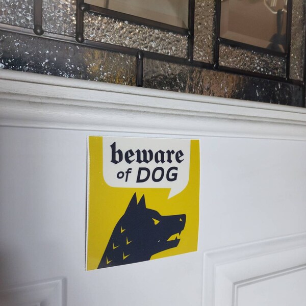 Beware of Guard Dog Window Decal Sign - Etsy