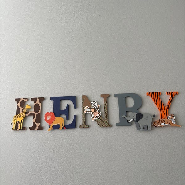 Safari Theme Hand Painted Letters - Etsy