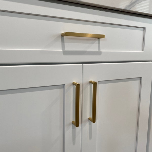 Modern Solid Brass Kitchen Cabinet Drawer Knobs/gold Furniture Dresser ...