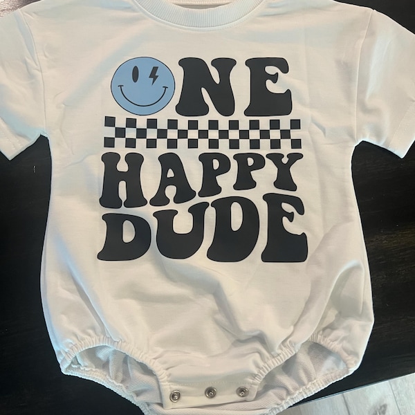 Blue One Happy Dude Birthday Family Shirt, One Cool Dude Outfit ...