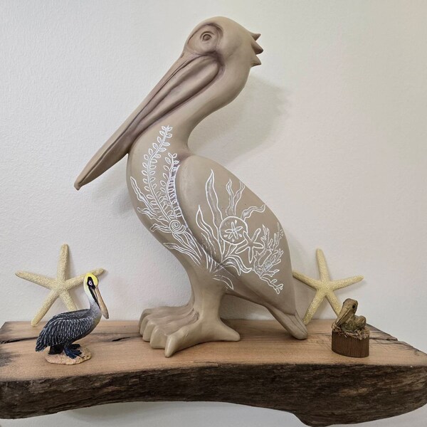 Santa Pelican Watercolor Ornament Whimsical Pelican Christmas Coastal ...