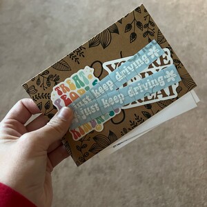 Just Keep Driving Car Mirror Decal, Car Mirror Sticker, Rear View ...