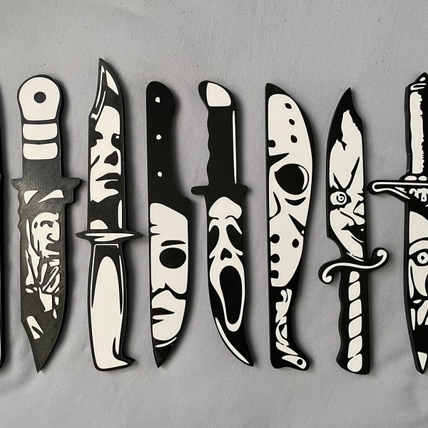 Horror Set Splatter White! Plastic 8 Pieces Ghostface,chucky, Freddy ...