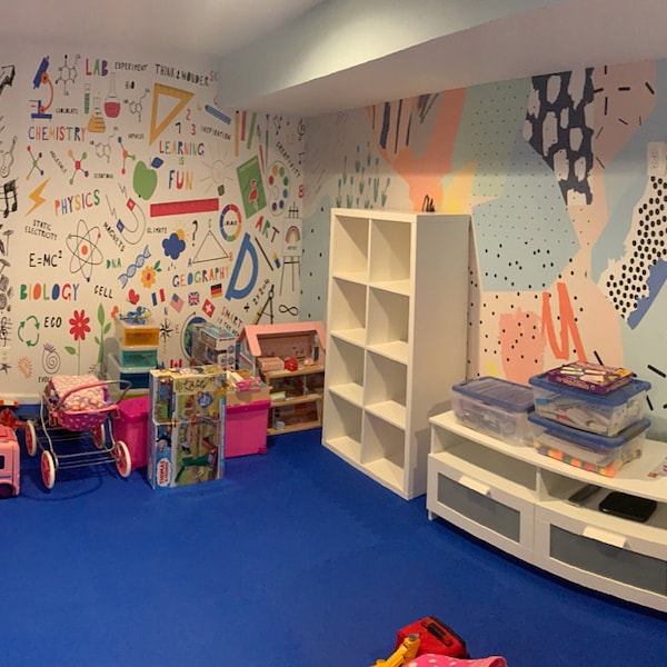 School Lessons Wallpaper Mural / Science and Math Wallpaper / Science ...