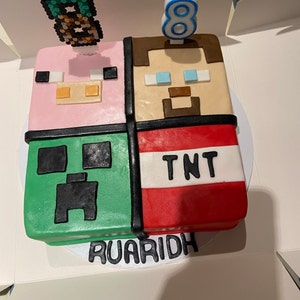 Handmade Minecraft Themed Numbered Cake Toppers 5,6,7,8,9,10,11,12 ...