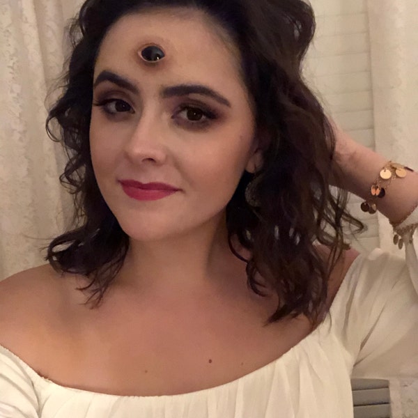 Wide Vertical Third Eye Prosthetic latex, Forehead Gem or Extra Eye ...