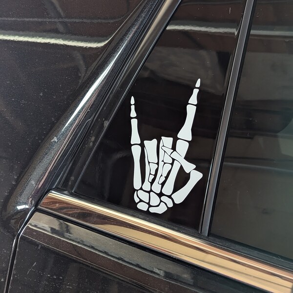Rock on Skeleton Hand Vinyl Decal Sticker | Devil Horn Hand Sign, Metal ...