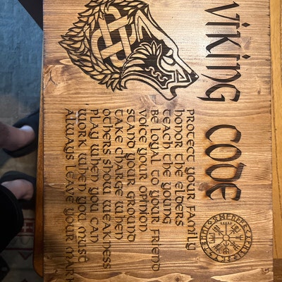 Set of Three, Viking Sign, Collection, Wood Engraved, Norse, Yggdrasil ...