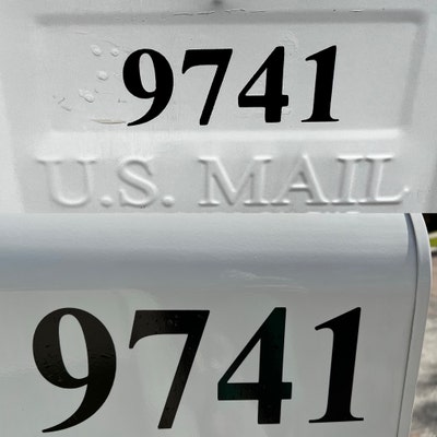 Custom Mailbox Numbers REFLECTIVE Vinyl Decals Stickers House SET OF 2 ...