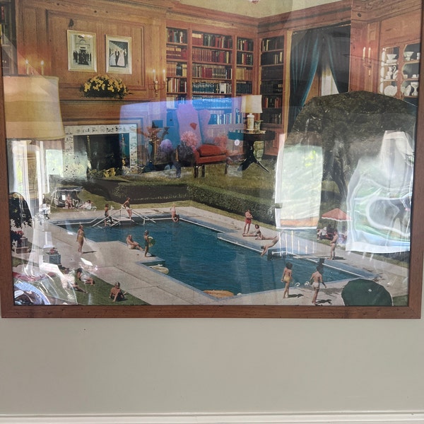 Swimming Pool Print, Summer Art, Botanical Print, Large Wall Art, Extra ...