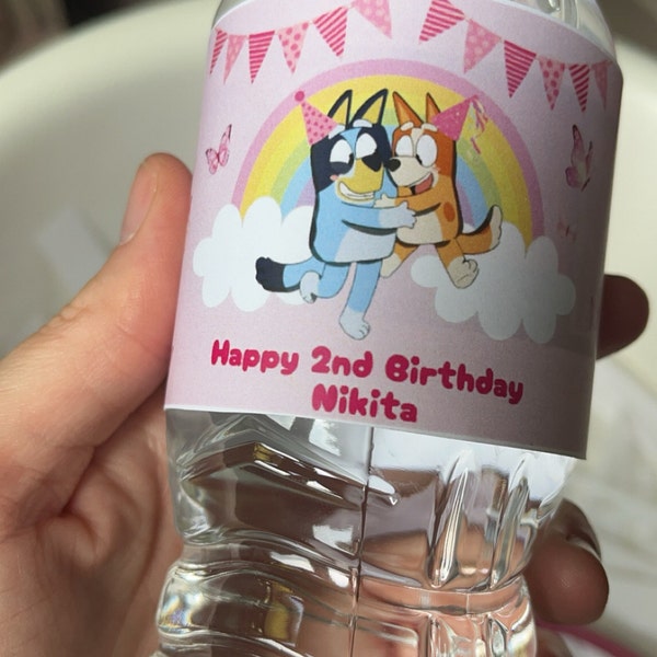 Bluey Pringles Label Girl Bluey and Bingo Party Favors Blue Dog ...