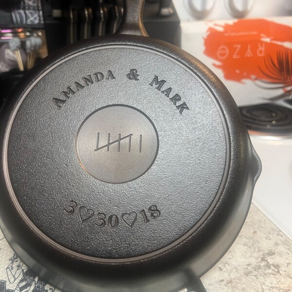 5 Inch Engraved Cast Iron Skillet - Custom Anniversary, Decorative - Etsy