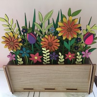 DIY 3D Layered MDF Flower Pot, Make Your Own Flower Pot, Flower Window ...