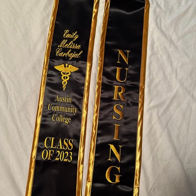 1 Custom Graduation Stole, A Custom Embroidered Satin Stole ...