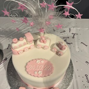 Stars Hearts Glittered Cake Topper Spray Cake Decoration - Etsy