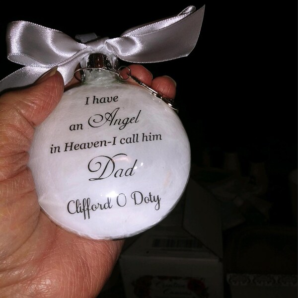 Father Memorial Ornament in Memory of DAD Christmas Angel in Heaven I ...