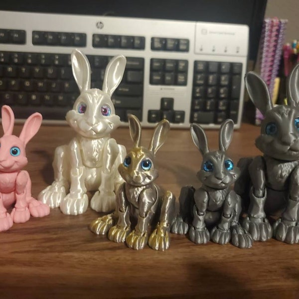 Bunny Rabbit Articulated With Fun Eyes Easter Toy Decoration (small ...
