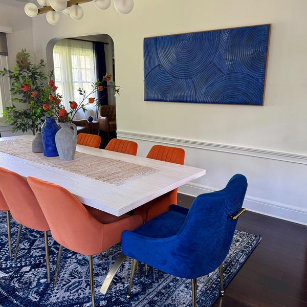 Gold Foil Navy Blue Texture Abstract Circle Gold Luxury Art Decor Original Painting Canvas Extra ...