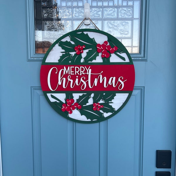 Christmas Door Hanger | Laser Cut | Christmas Door Round | Christmas ...