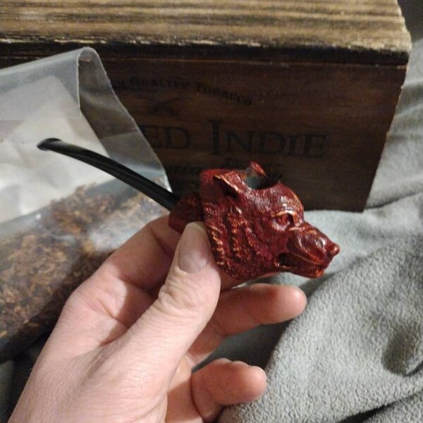 Smoking Pipe of Briar Wolf Exclusive Pipe With Vulcanite Stem ...