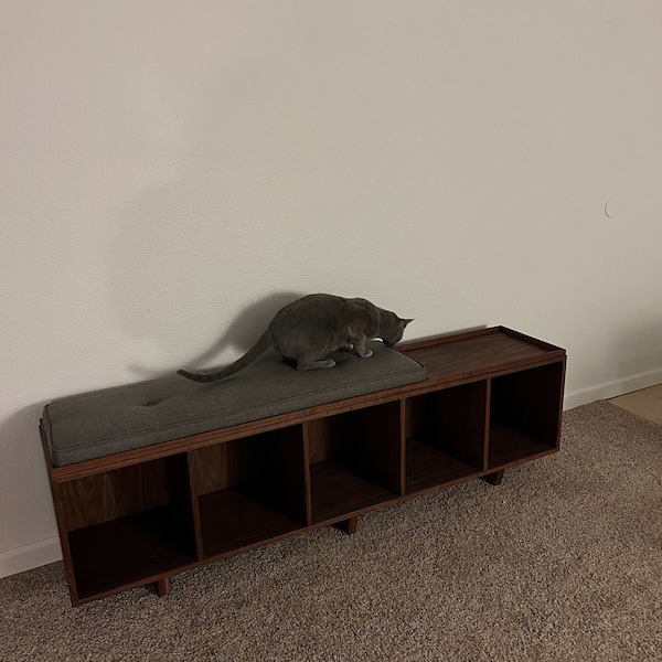 HIFI Vinyl LP Storage Bench With Mid Century Modern Stylings - Etsy