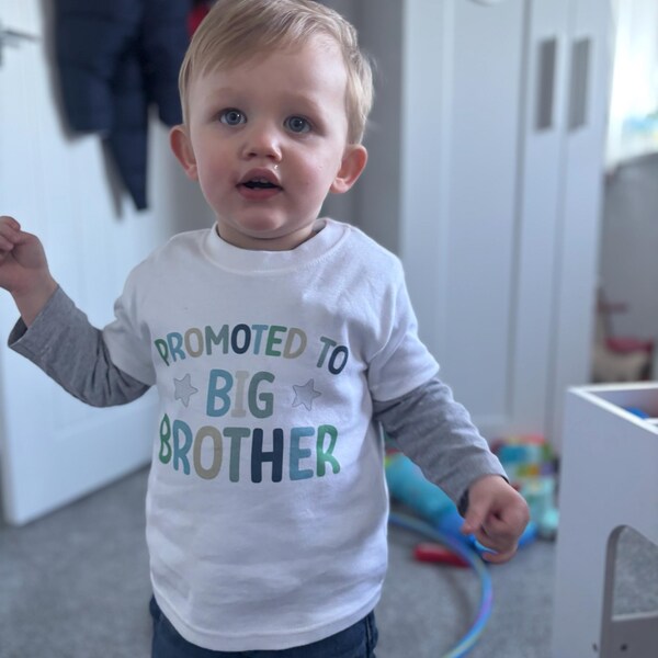 Promoted to Big Brother, Little Brother Personalised Cotton T-shirt ...