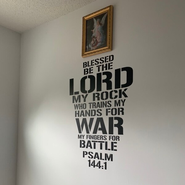 Blessed Be the Lord Wall Decal Psalm 144 Poster Religious Sign Home ...