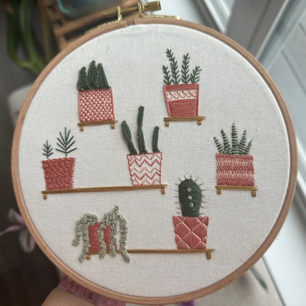 Succulent Sampler Embroidery Pattern • Botanical, House Plant Theme ...