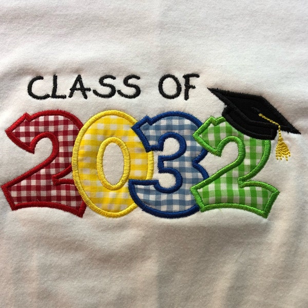 Graduate Class of 2032 Applique Machine Embroidery Design Grad ...