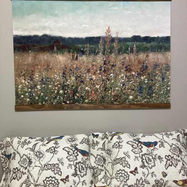 Extra Large Vintage Art Large Wall Hanging Vintage Water Scene Large ...