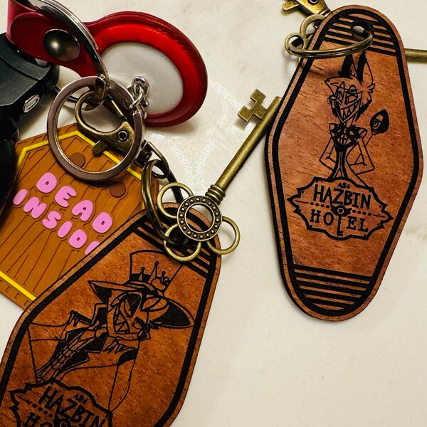Vintage Style Hazbin Hotel Keychains - Etsy