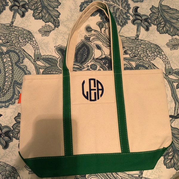 Monogrammed Canvas Tote Bag Monogram Tote Bag Personalized Canvas Tote ...