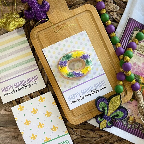 Mardi Gras Mini Cookie Card, Printable Mini Cookie Card for Carnival ...