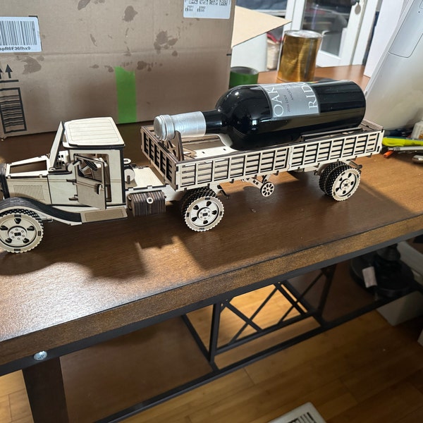 Vintage Truck Model | Laser Cut File With Wine Holder SVG DXF | Digital ...