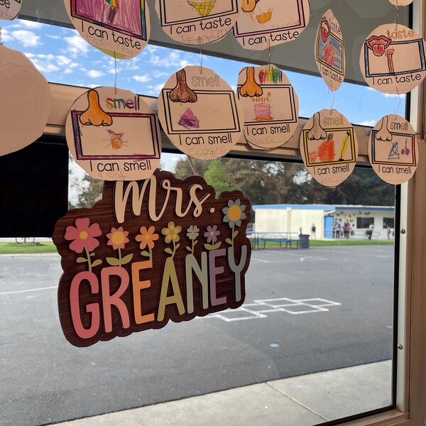 Flower Custom Name Plate for Desk, Customized Acrylic Plate Gift for ...