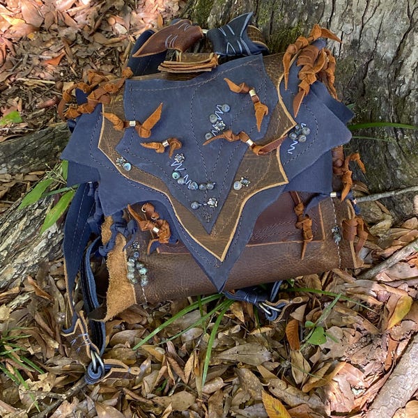 Leather Backpack Purse, Handmade Leather Bag, Leather Leaf Backpack ...