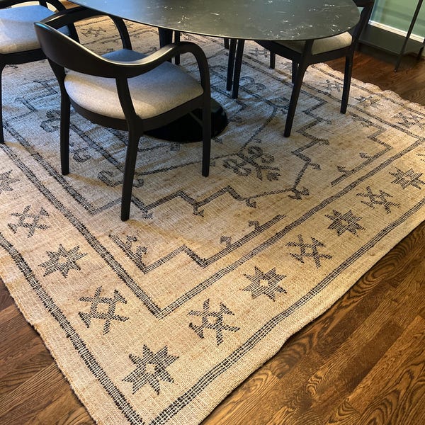 10x12,8x10ft White and Natural Hemp Jute Rungs-extra Large Jute Rugs ...