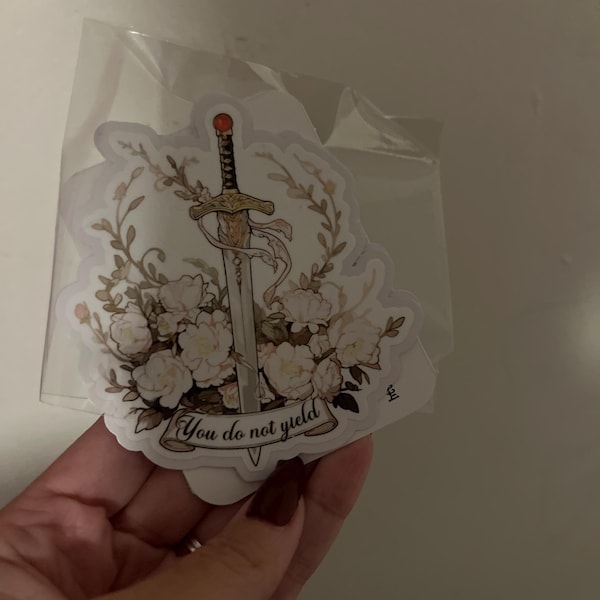 You Do Not Yield Sticker: Throne of Glass Sword, Floral Vinyl Decal - Etsy