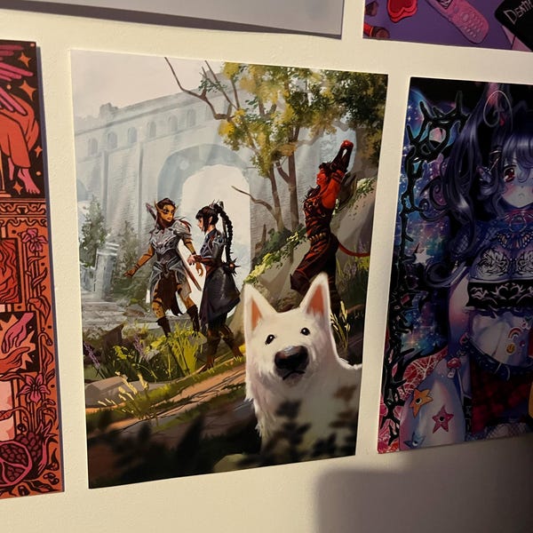 BG3 Baldur's Gate 3 Print Ft. Karlach Shadowheart Lae'zel Scratch ...