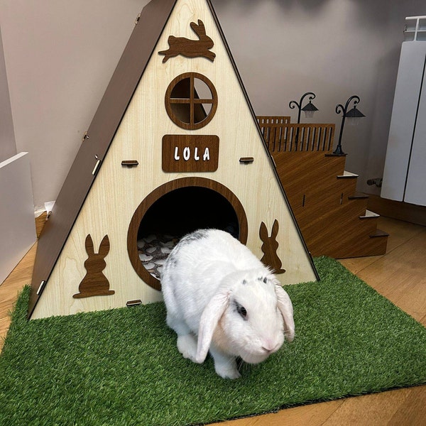 Modern Two-story Rabbit House: Indoor Bunny Castle - Etsy