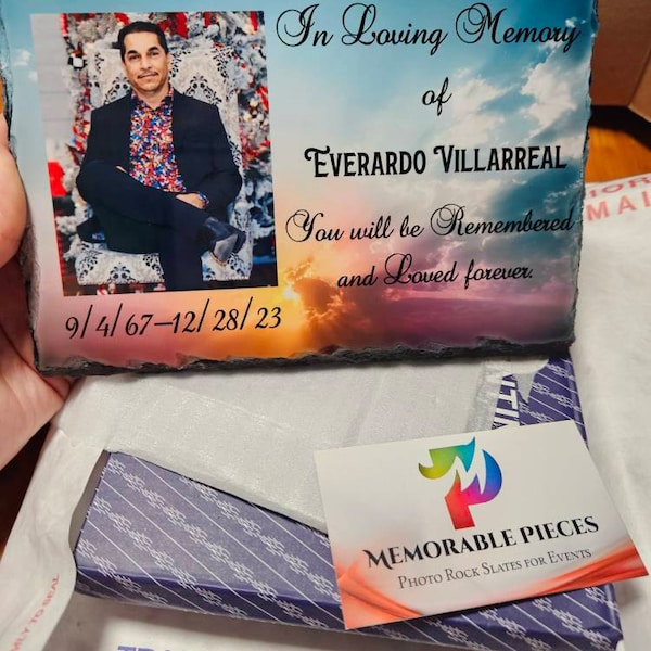 Eternal Remembrance - Personalized Memorial Photo Rock Slate, Sympathy ...
