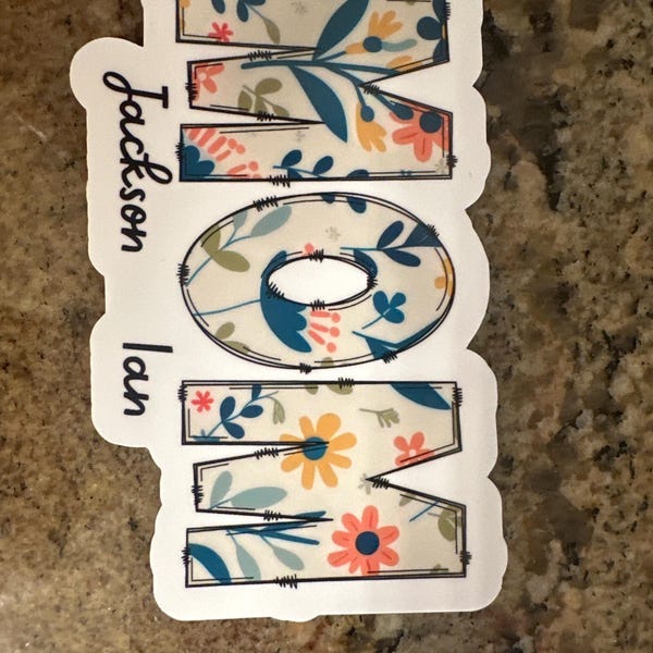 Personalized Mama Sticker Name Sticker Floral Boho Sticker Mom Sticker ...